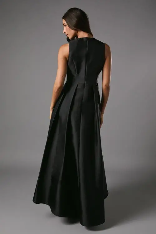 Coast Petite Plunge Waterfall Maxi Dress - Black