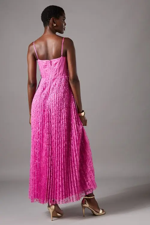 Coast Lace Pleated Maxi Dress