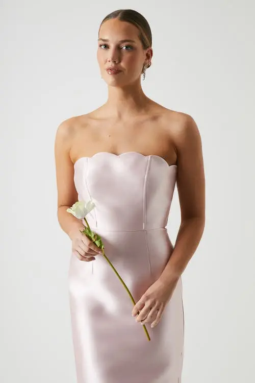 Coast Scallop Twill Column Dress