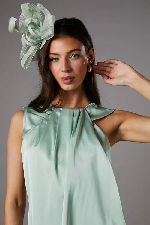 Coast Sleeveless Satin Frill Midi Dress