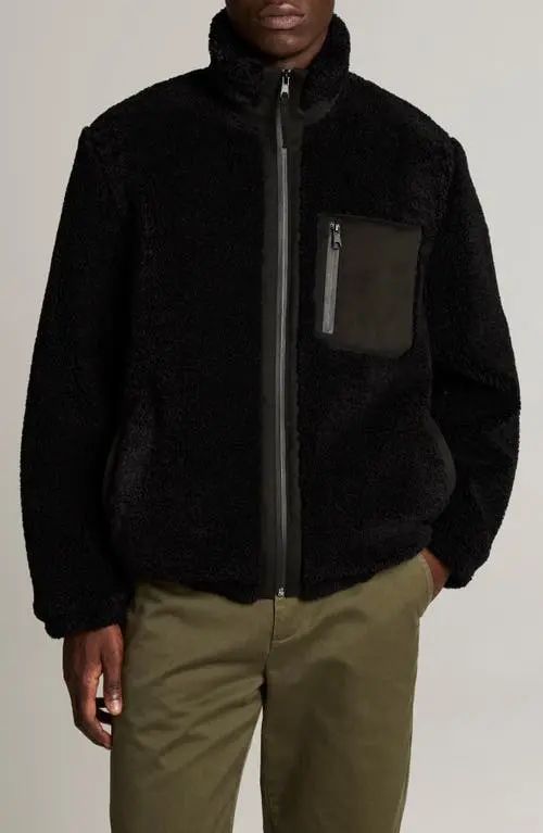 Vince Fleece Zip Jacket - Black