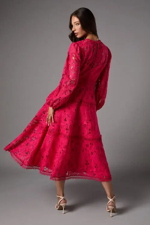 Coast Lace Panelled Long Sleeve Dress