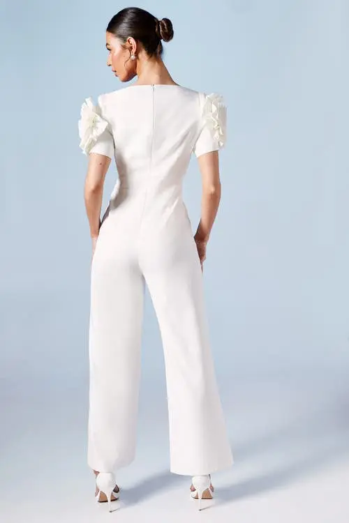 Coast 3d Flower Shoulder Bridal Jumpsuit