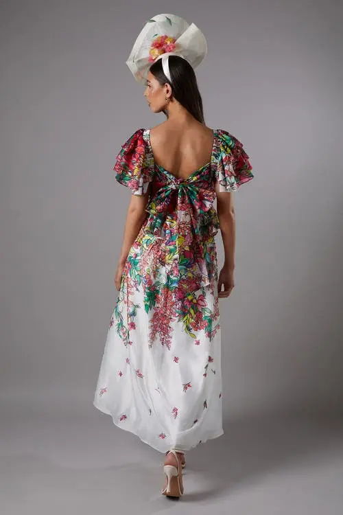 Coast Floral Ruffle Peplum Dress