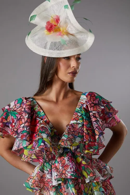 Coast Floral Ruffle Peplum Dress