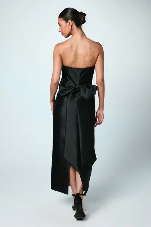 Coast Bandeau Twill Bow Back Bridesmaids Dress - Black