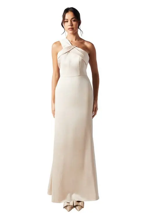 Coast Asymmetric Neck Maxi Dress - Champagne