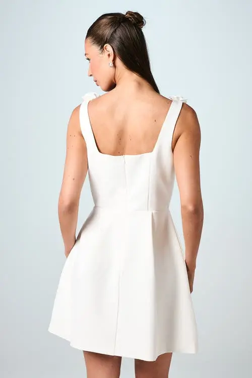 Coast Square Neck 3d Flower Bridal Mini Dress