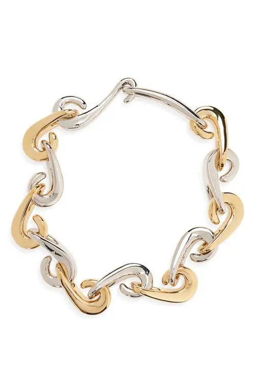 Rabanne Two-tone Hook Link Necklace - Gold /silver