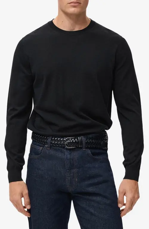 Mango Crewneck Wool Sweater - Black