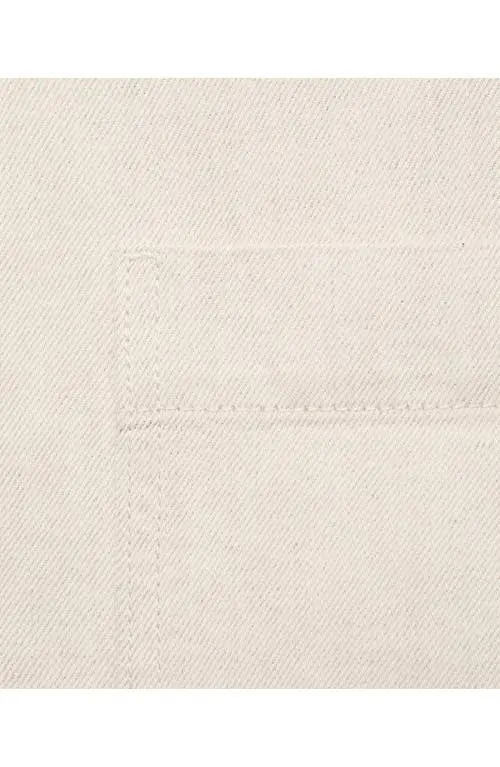 Mango Boxy Short Sleeve Cotton & Linen Button-up Shirt