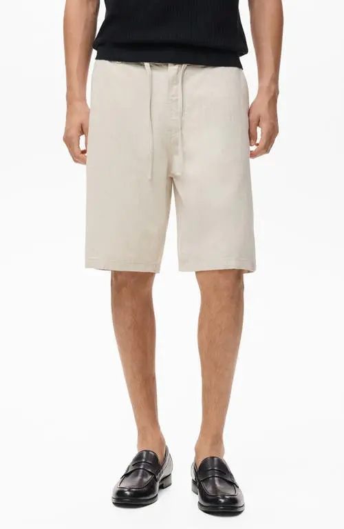 Mango Cotton & Linen Bermuda Shorts