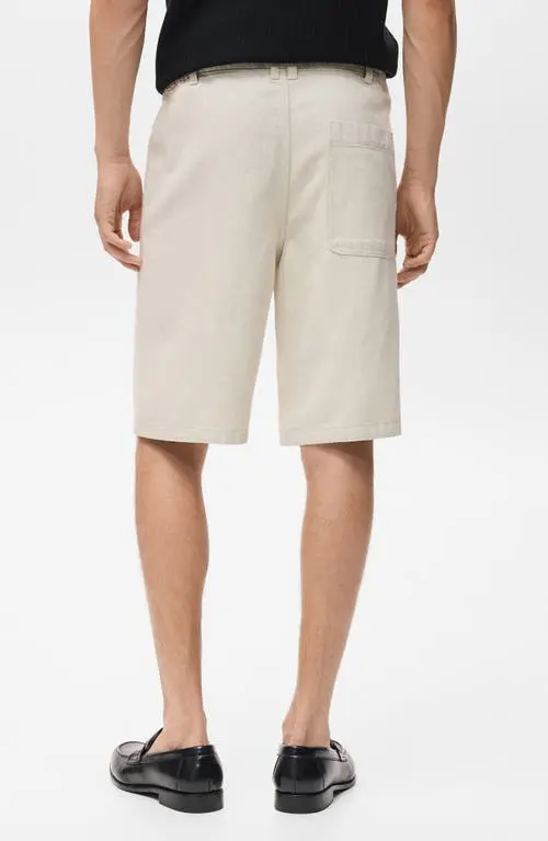 Mango Cotton & Linen Bermuda Shorts