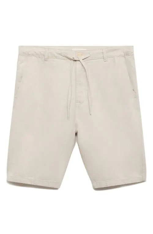 Mango Cotton & Linen Bermuda Shorts