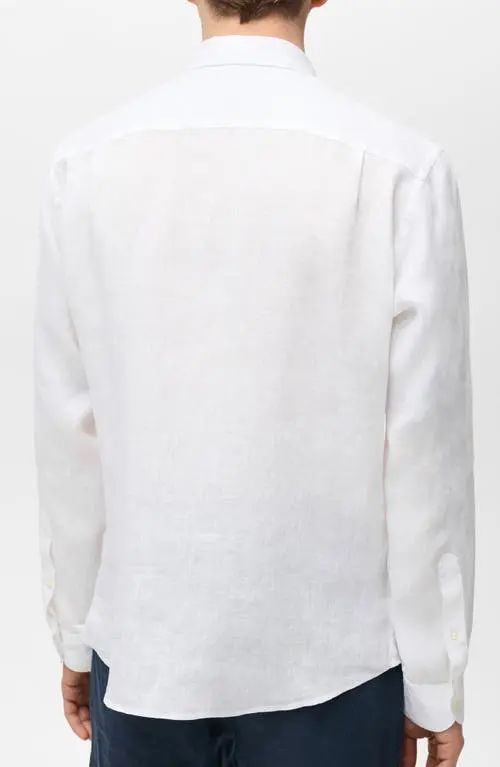 Mango Classic Fit Linen Button-up Shirt - White