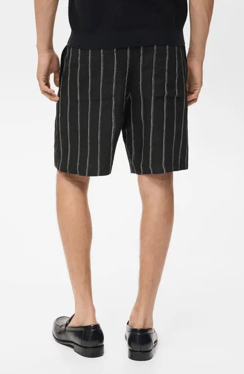 Mango Stripe Linen Bermuda Shorts