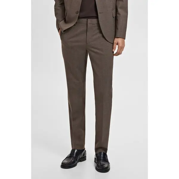 Mango Slim Fit Flat Front Trousers