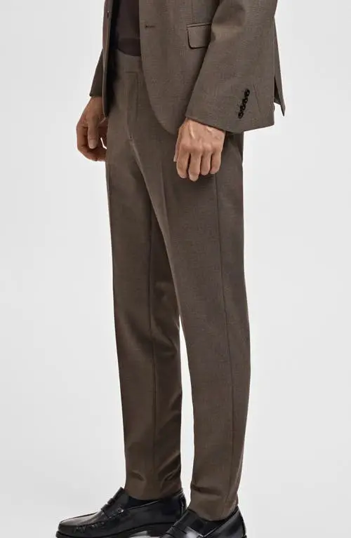 Mango Slim Fit Flat Front Trousers