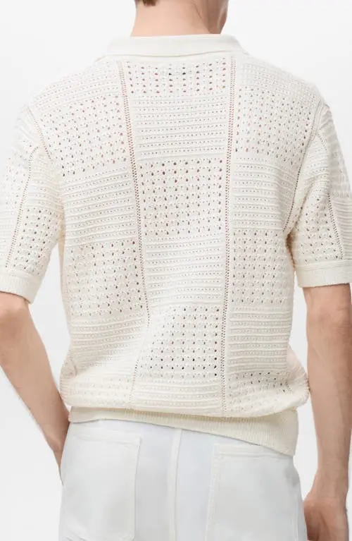 Mango Openwork Johnny Collar Polo