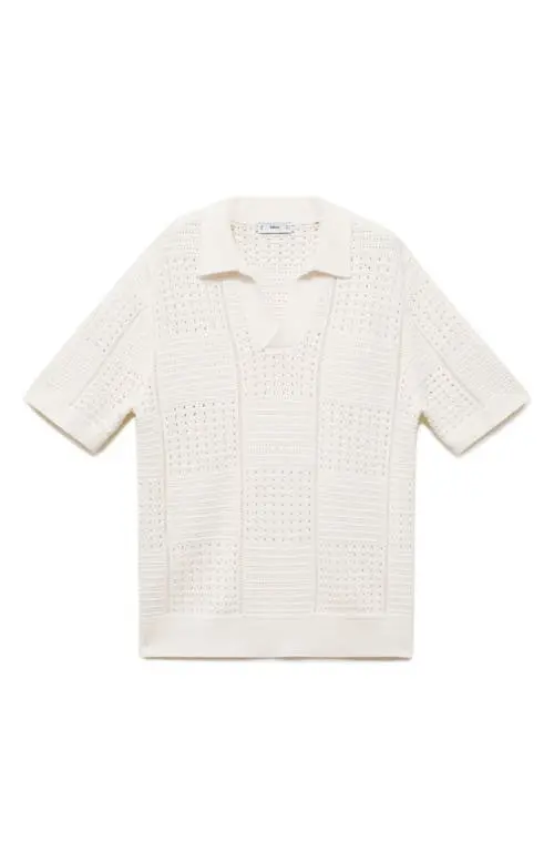 Mango Openwork Johnny Collar Polo