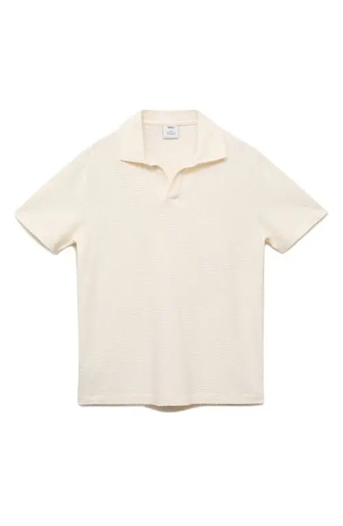 Mango Seersucker Johnny Collar Polo