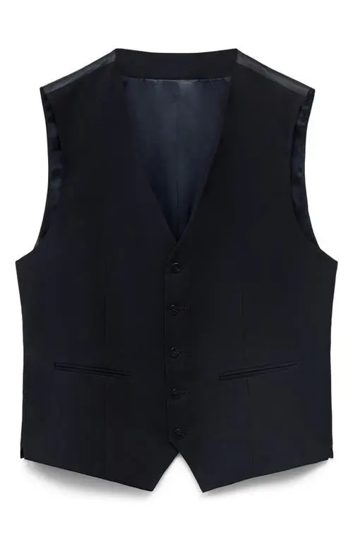 Mango Slim Fit Suit Waistcoat - Navy