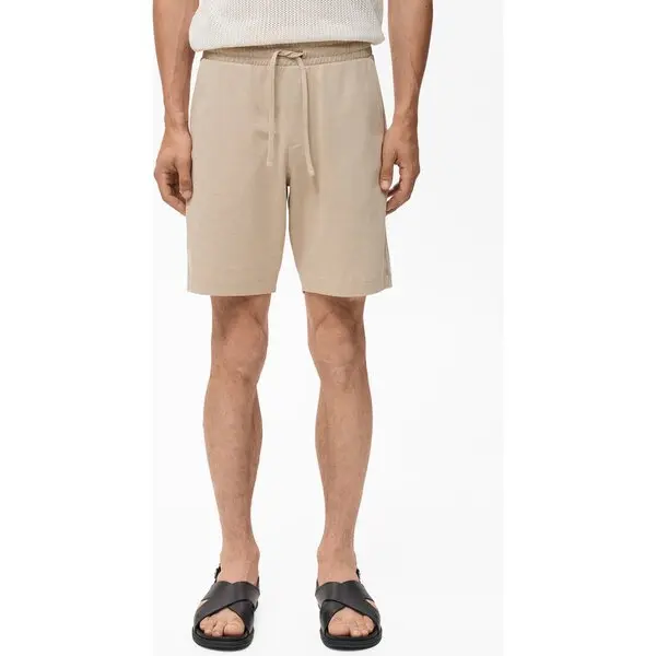 Mango Cotton Bermuda Short - Ecru
