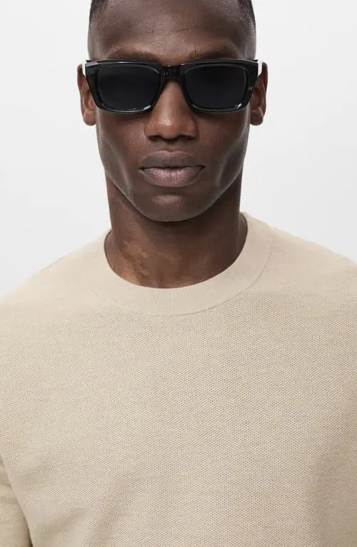Mango Crewneck Piqué Sweater - Beige