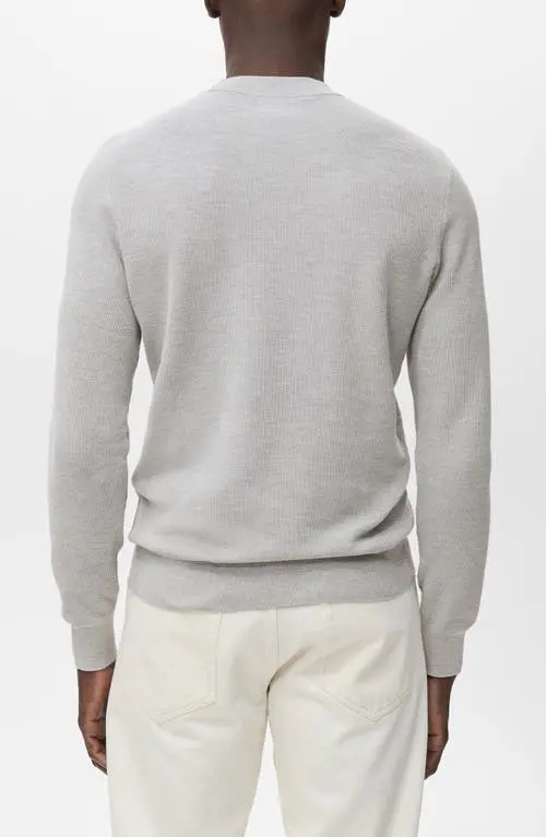 Mango Crewneck Piqué Sweater