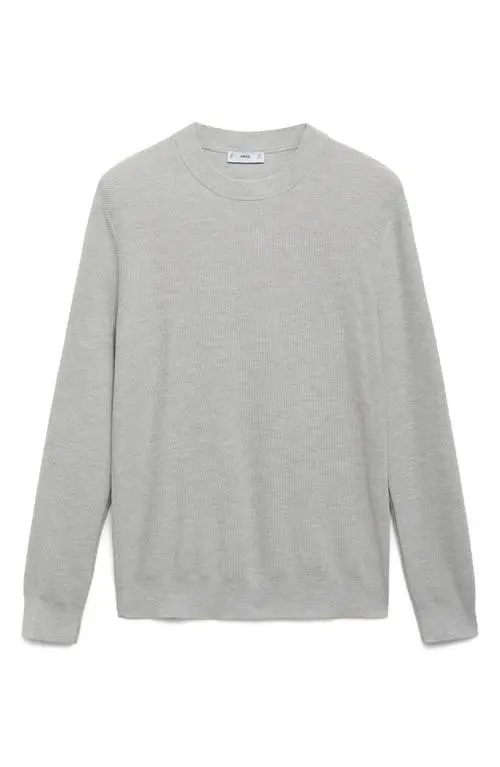 Mango Crewneck Piqué Sweater