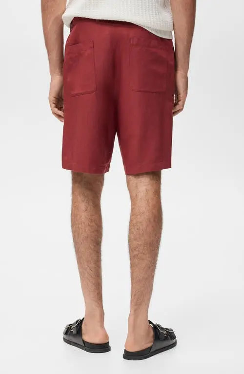 Mango Elastic Waist Shorts - Cherry