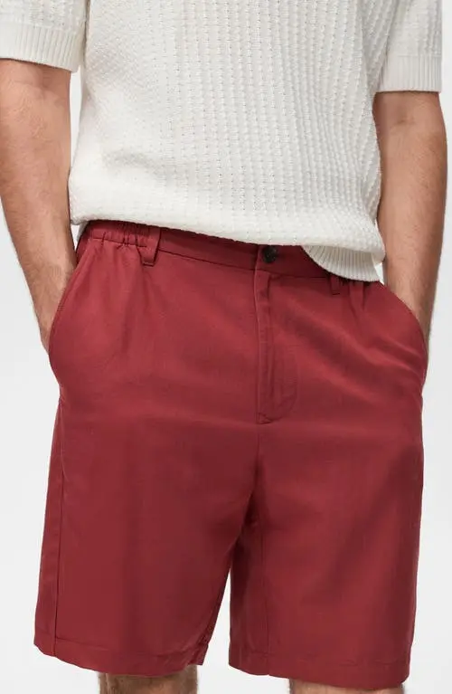Mango Elastic Waist Shorts - Cherry