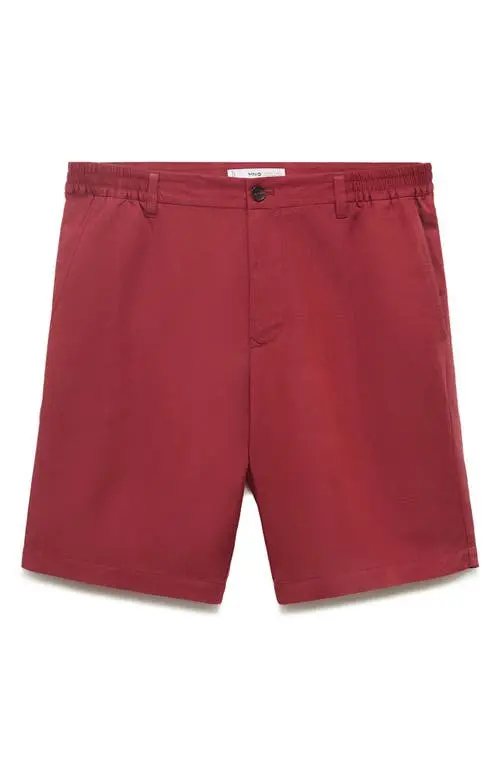 Mango Elastic Waist Shorts - Cherry