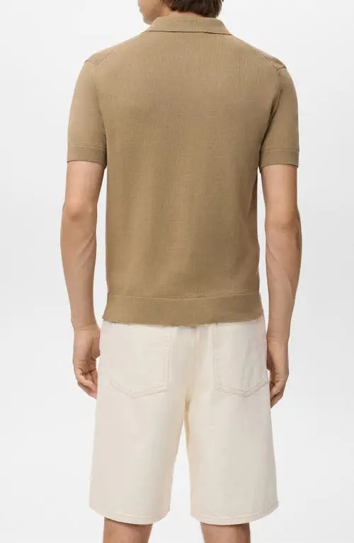 Mango Openwork Zip Polo