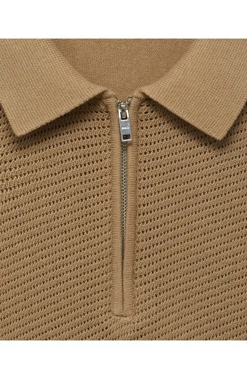 Mango Openwork Zip Polo