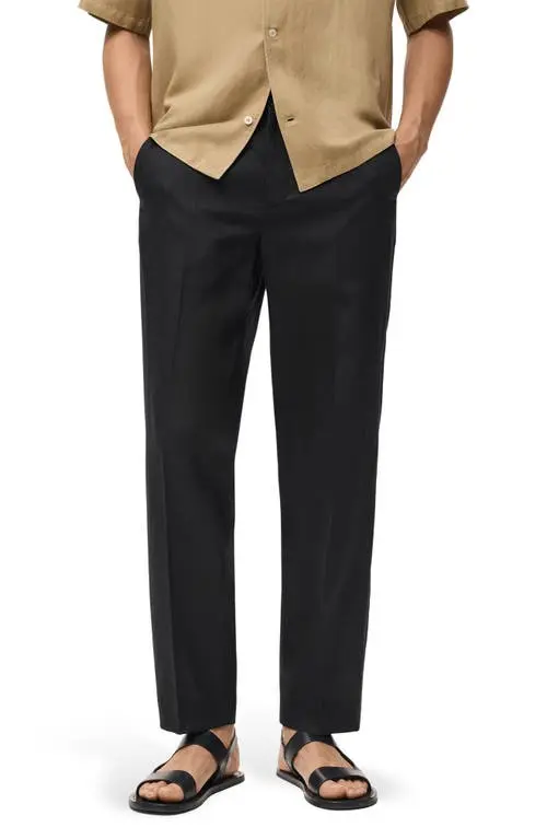 Mango Straight Leg Trousers - Black