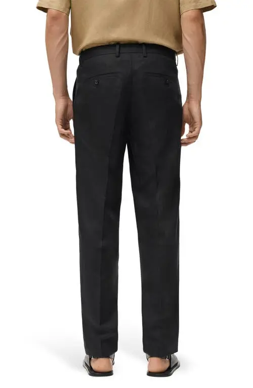 Mango Straight Leg Trousers - Black