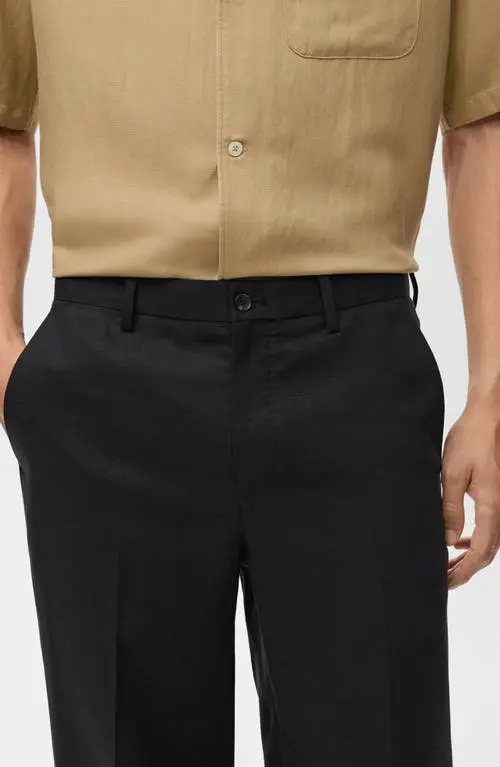 Mango Straight Leg Trousers - Black