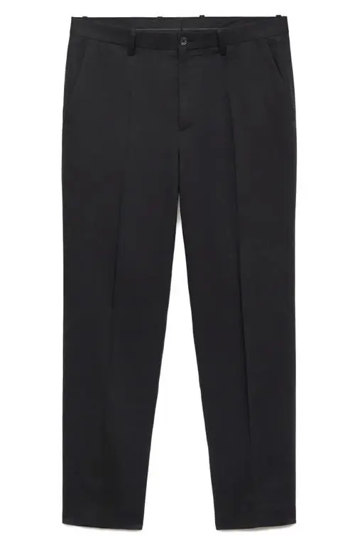 Mango Straight Leg Trousers - Black