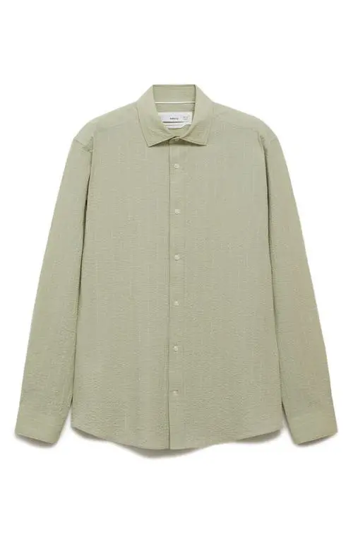 Mango Regular Fit Textured Stripe Button-up Shirt