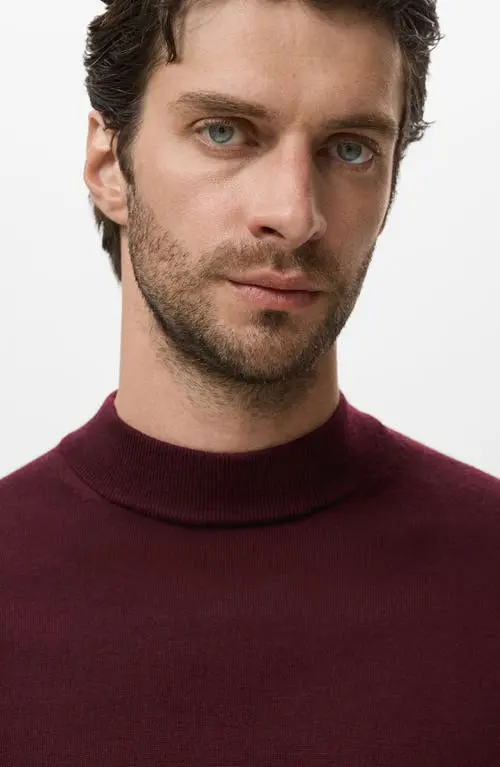 Mango Turtleneck Wool Sweater - Wine