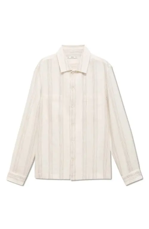 Mango Stripe Linen Overshirt