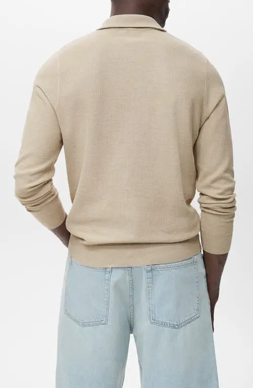 Mango Half-zip Piqué Sweater