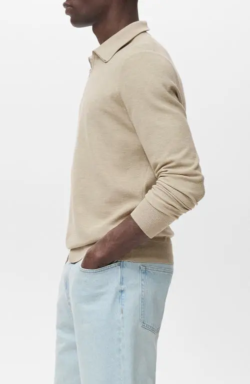Mango Half-zip Piqué Sweater