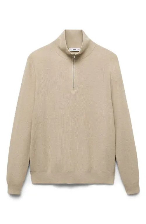 Mango Half-zip Piqué Sweater