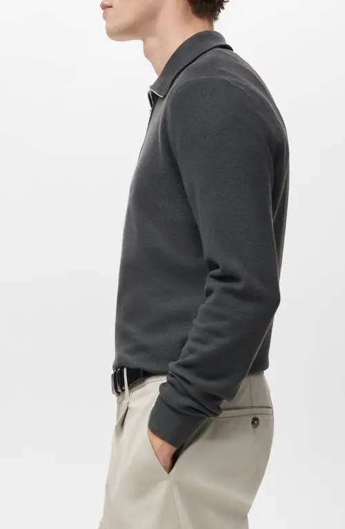 Mango Half-zip Piqué Sweater