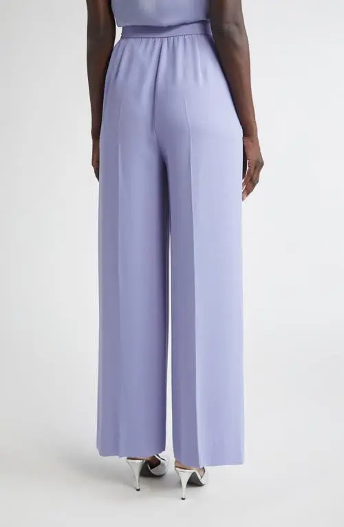 St. John Satin Back Crepe Wide Leg Pants - Iris