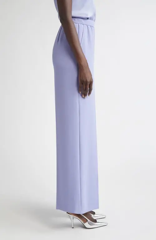 St. John Satin Back Crepe Wide Leg Pants - Iris