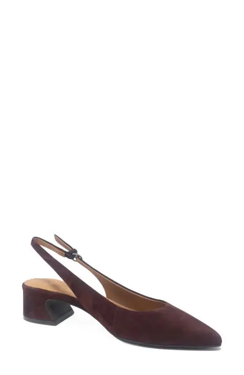 Gentle Souls Georgia Slingback Pointed Toe Pump - Burgundy Suede