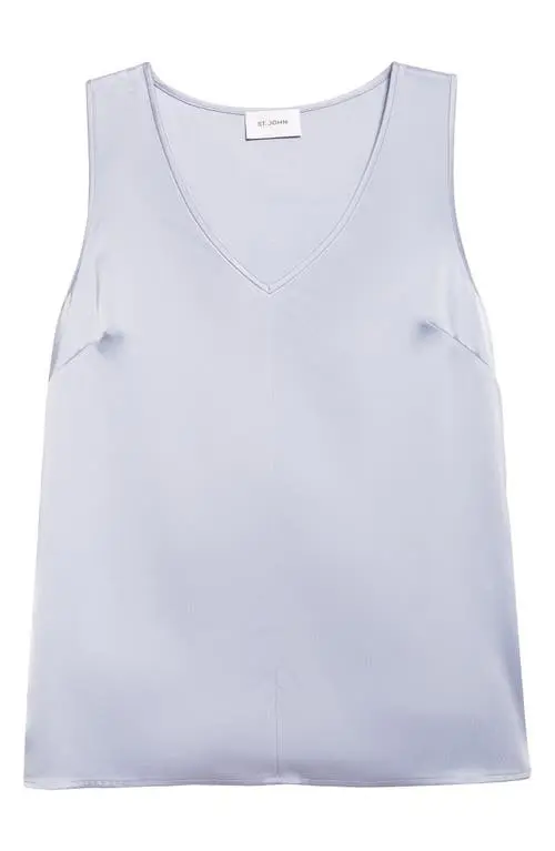 St. John Liquid Satin V-neck Tank
